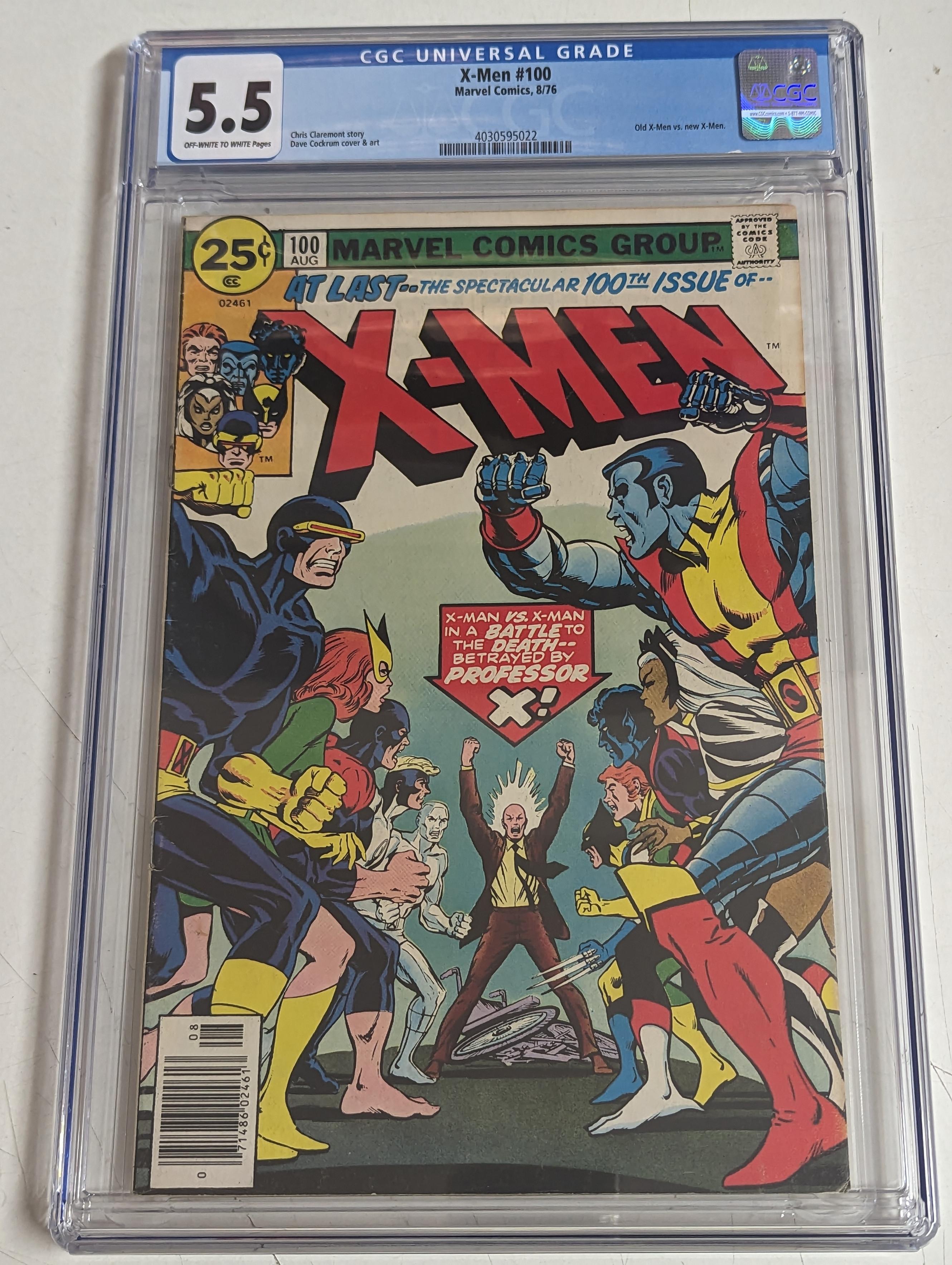 X-Men #100 Certified Guaranty Company (CGC) Graded 5.5 - Old X-Men Vs ...